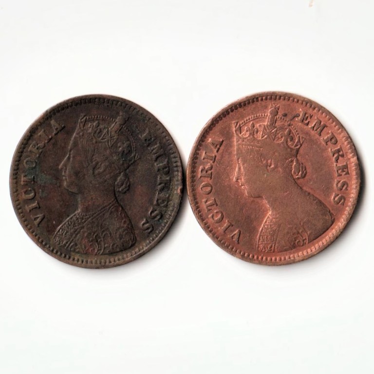 Rare 2 Coins Set of 1/2 Pice 1898 and 1899 Copper Coin of Victoria ...