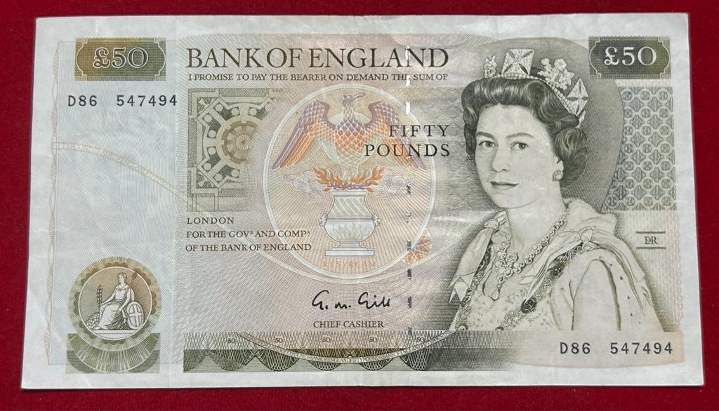 England 50 Pounds - Elizabeth II Series D; Sir Christopher Wren 1981 ...