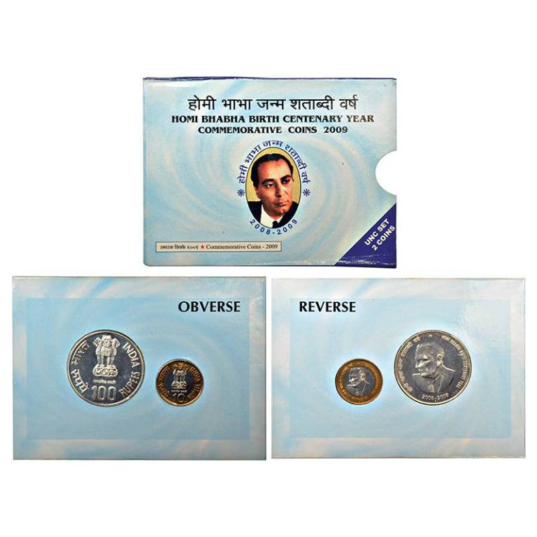 Rs 100 India Government Mint UNC Homi Bhabha Birth Centenary ...