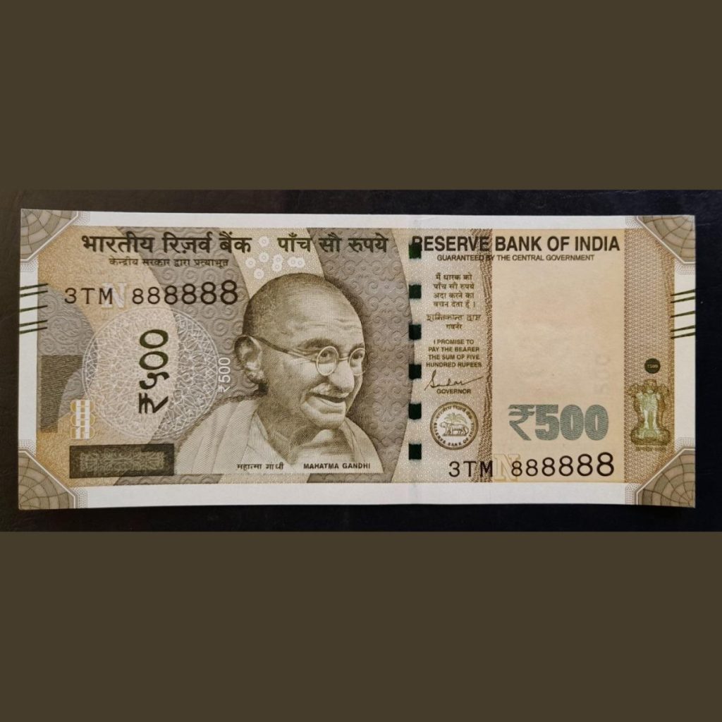 Fancy. Six time eight 500 rupees note 888888 number rare note ...