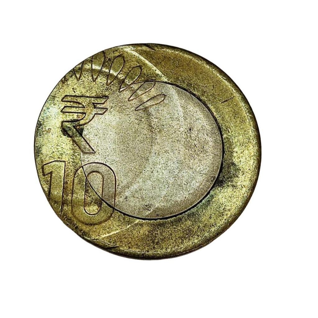 Rs 10 India Coin Error Massive Off Center Strike Unique and Rare Very ...