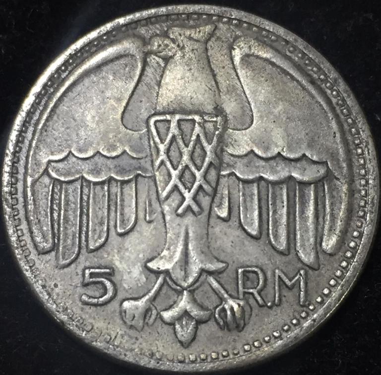 Adolf Hitler 1935 German 5 Reichsmark Old Rare token - Coinbazzar.com