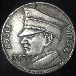 Adolf Hitler 1935 German 5 Reichsmark Old Rare Fantasy Coin ...