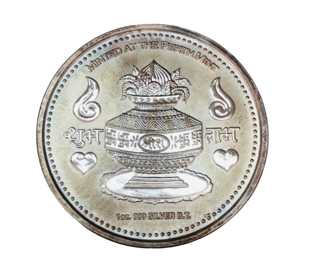 1 Oz Shree Mahalaxmi Pujan Subh Labh 999 Pure Silver Unique And Rare ...