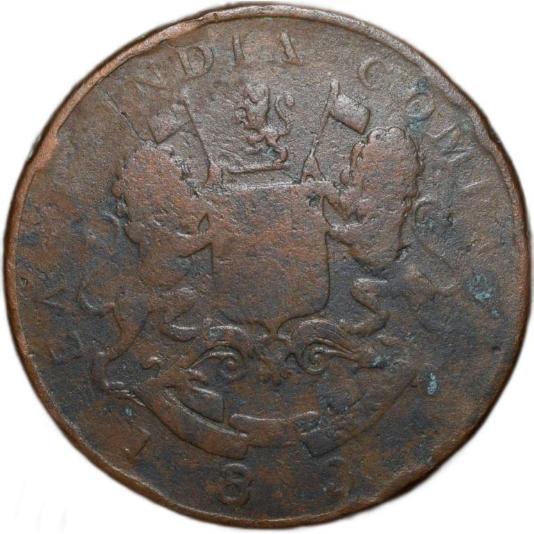 Copper 1/2 Anna of Bombay Presidency (AD 1834) with Scale/Tarazu Type ...