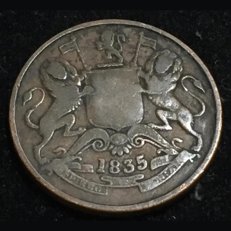 British India ½ Anna 1835 East India Company Rare Coin #L-46 ...