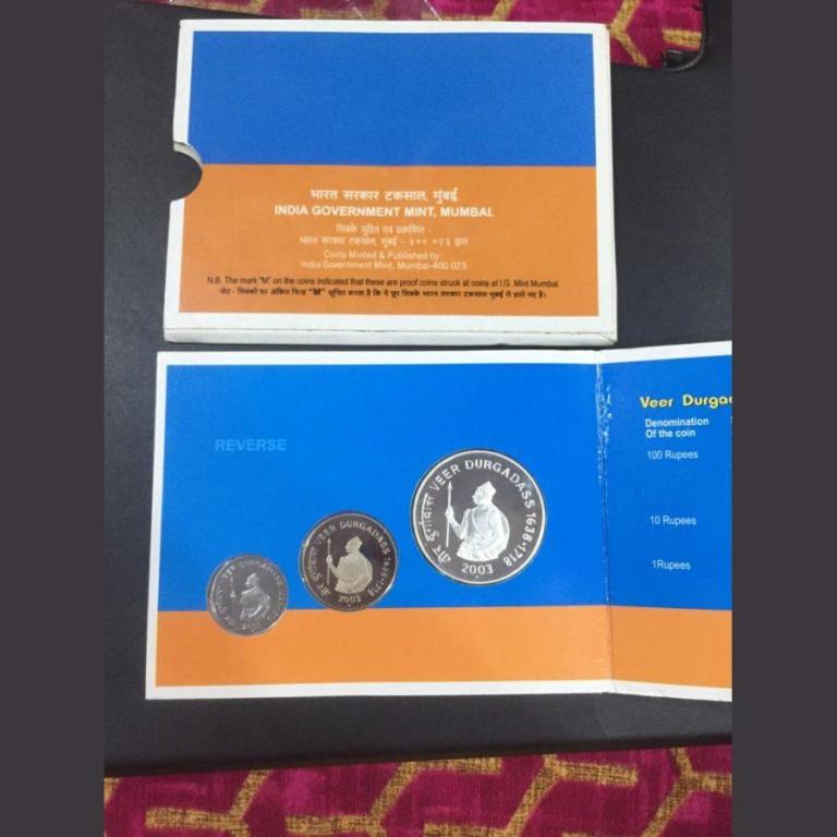 Veer Durgadass 2003 Mumbai Mint (3 Coin Set) Rare UNC Set - Coinbazzar.com
