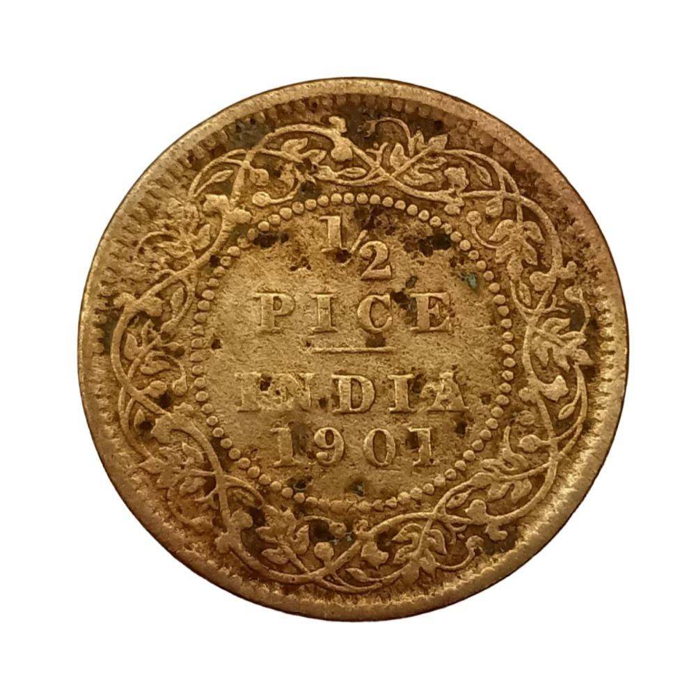 Extremely Rare 1/2 Pice 1901 Coin of Victoria Empress British India ...