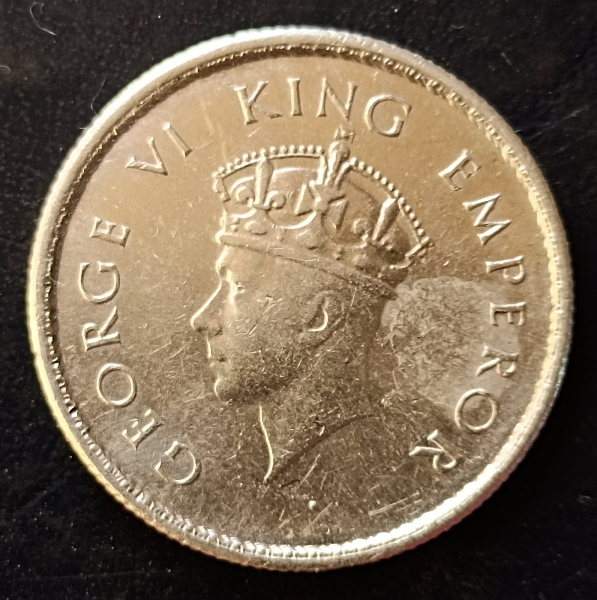 Silver British India King and emperor George vi Denomination 1/2₹ Full ...