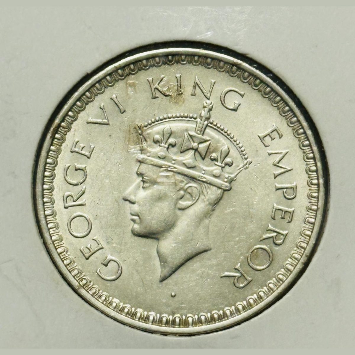 George VI One Rupee 1943 Coin Silver Coin UNC - Coinbazzar.com