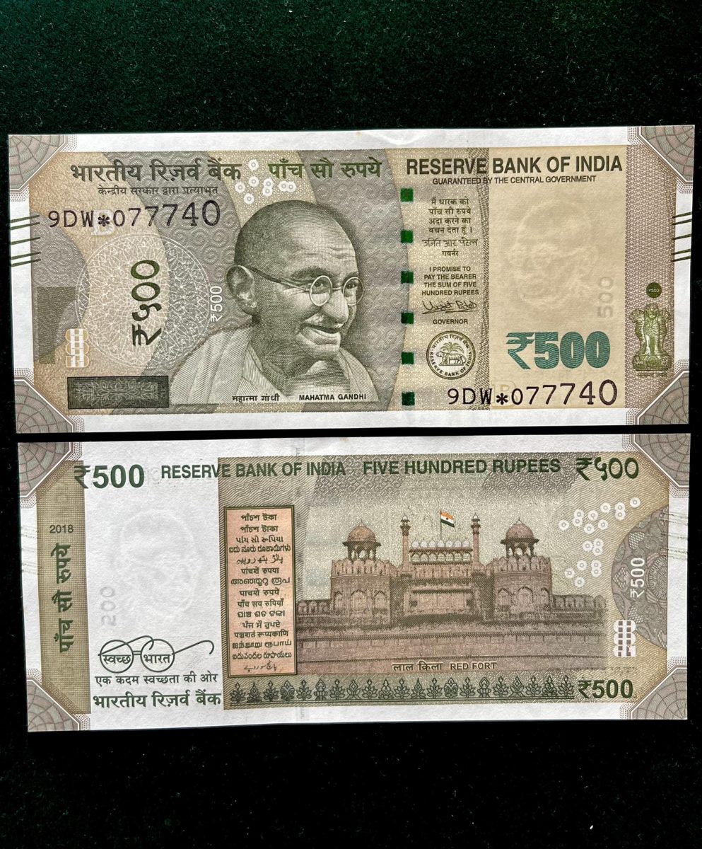 IS44 - Rs 500 India Banknote Star Replacement Issue 9DW Inset B 2018 ...