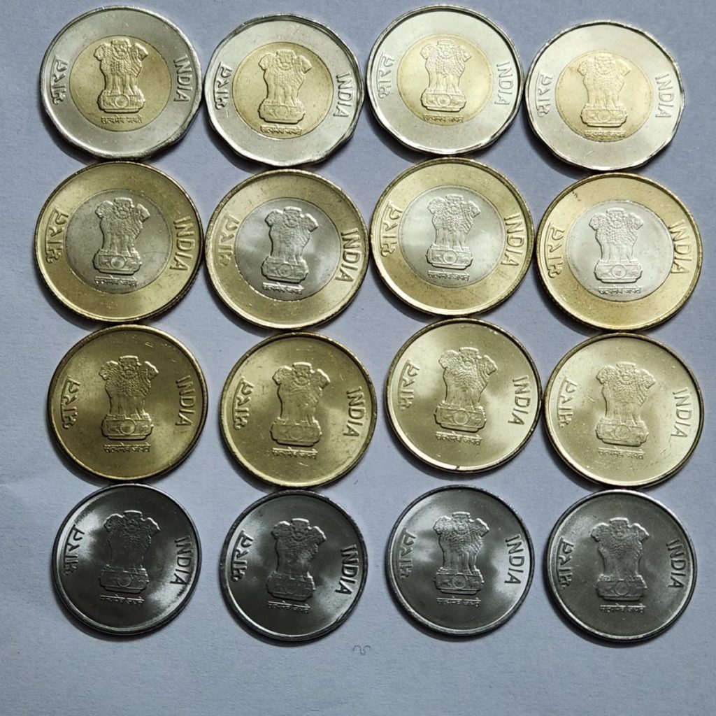 Full Sets Of Azadi Amrit Utsav Mumbai Noida Hyderabad Kolkata Mint Coin ...