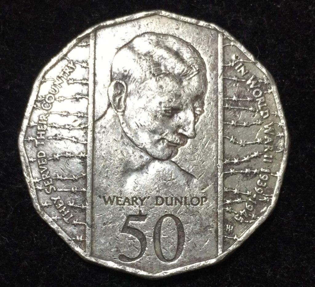 Australia 50 Cents1995 – Elizabeth II 3rd Portrait – Edward “Weary ...