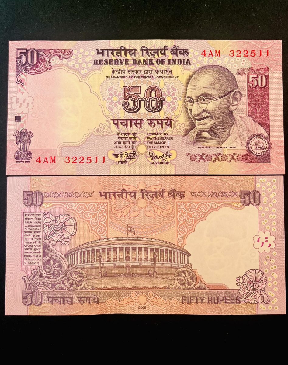 F-28 Rs 50 India Banknote Signature series Signed by Y.V.REDDY Inset ...