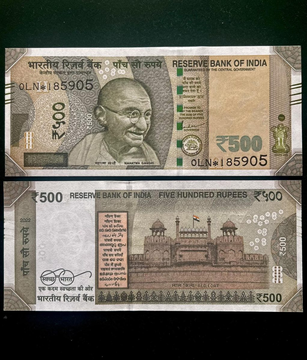 IS 134 Rs 500 India Banknote Star Replacement Issue 0LN INSET H 2022 ...