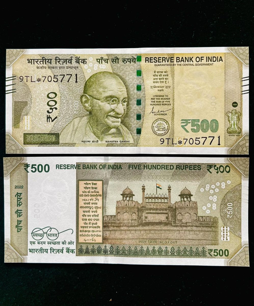 IS 140 Rs 500 India Banknote Star Replacement Issue 9TL INSET U 2022 ...