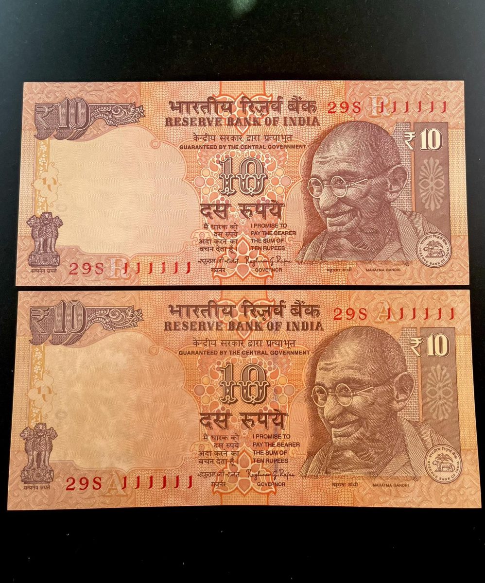 Rs 10 India Banknote Twin Set Gem Unc Very Unique Set Solid Number 29S ...