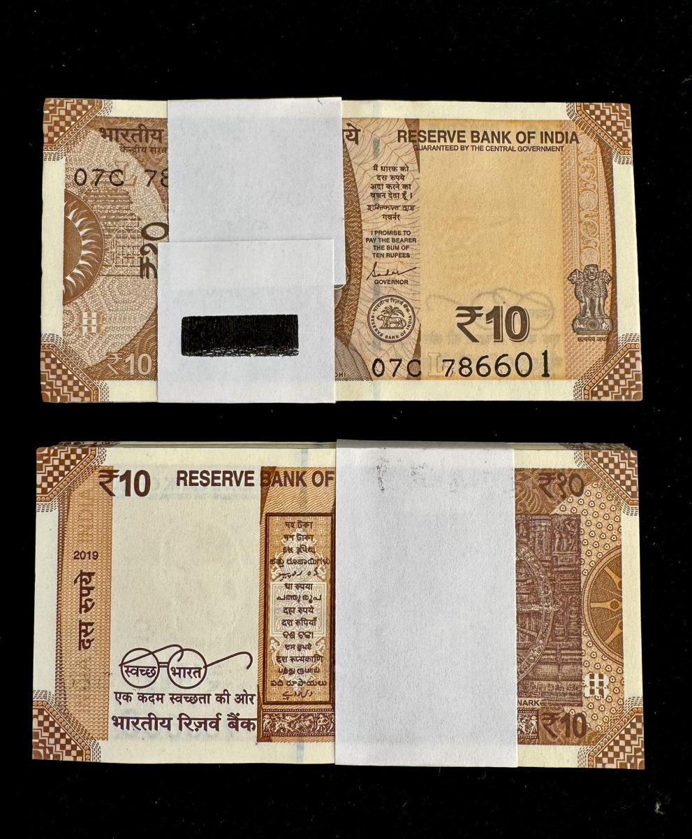 Rs 10 INDIA BANKNOTE Serial Bundle 786601 to 786700 Gem Unc Unique and ...