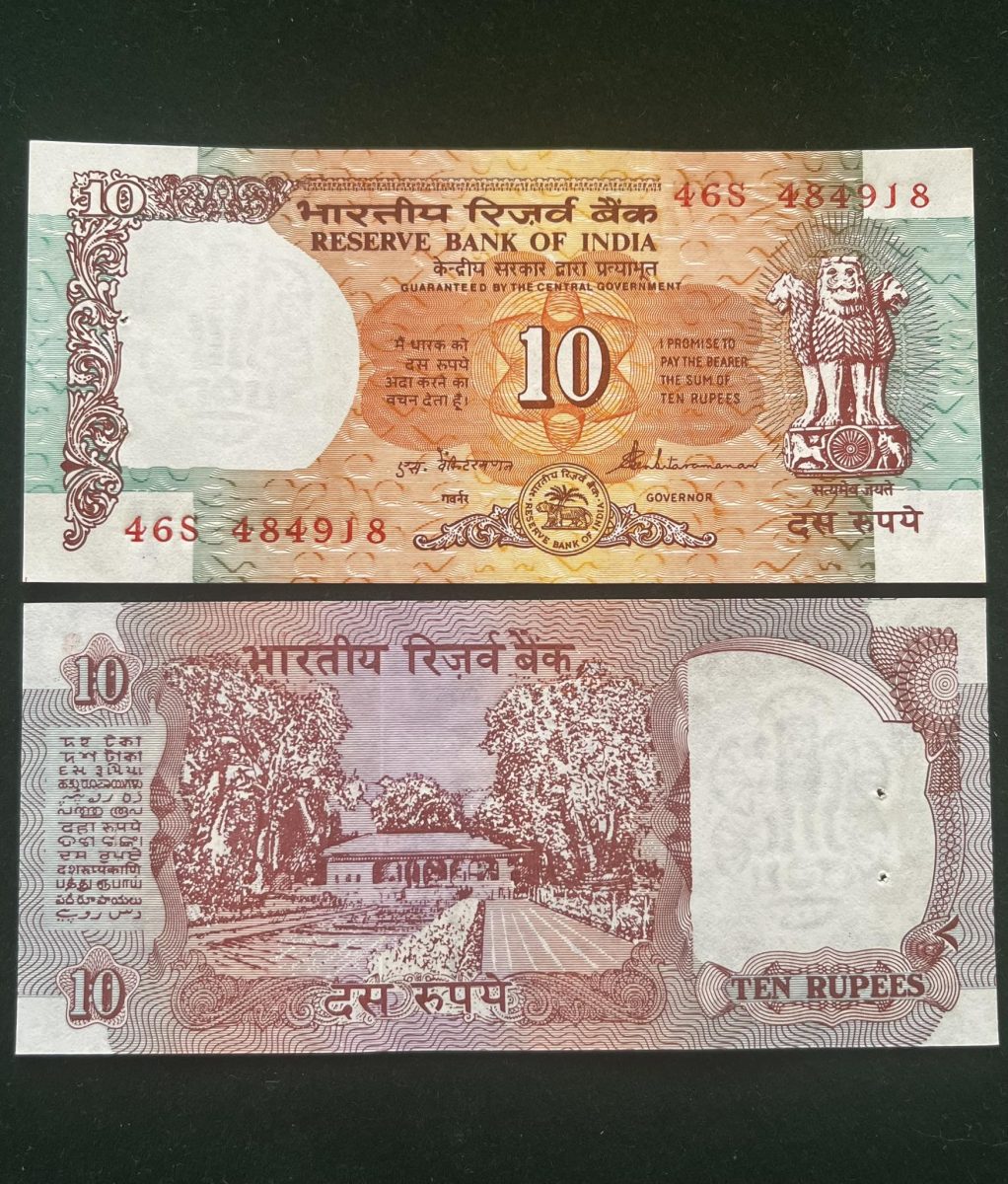 D39 Rs 10 India Banknote Signature series Signed by S VENKETRAMAN Inset ...