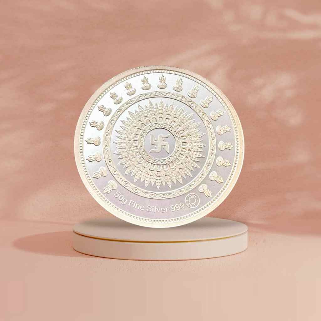 50 Gram Pure 999 Silver Color Coin Kumbh Shubh Labh Very Unique and ...