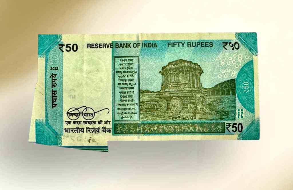 Rs 50/- India Banknote EXTRA PAPER ERROR Very UNIQUE And Rare ...