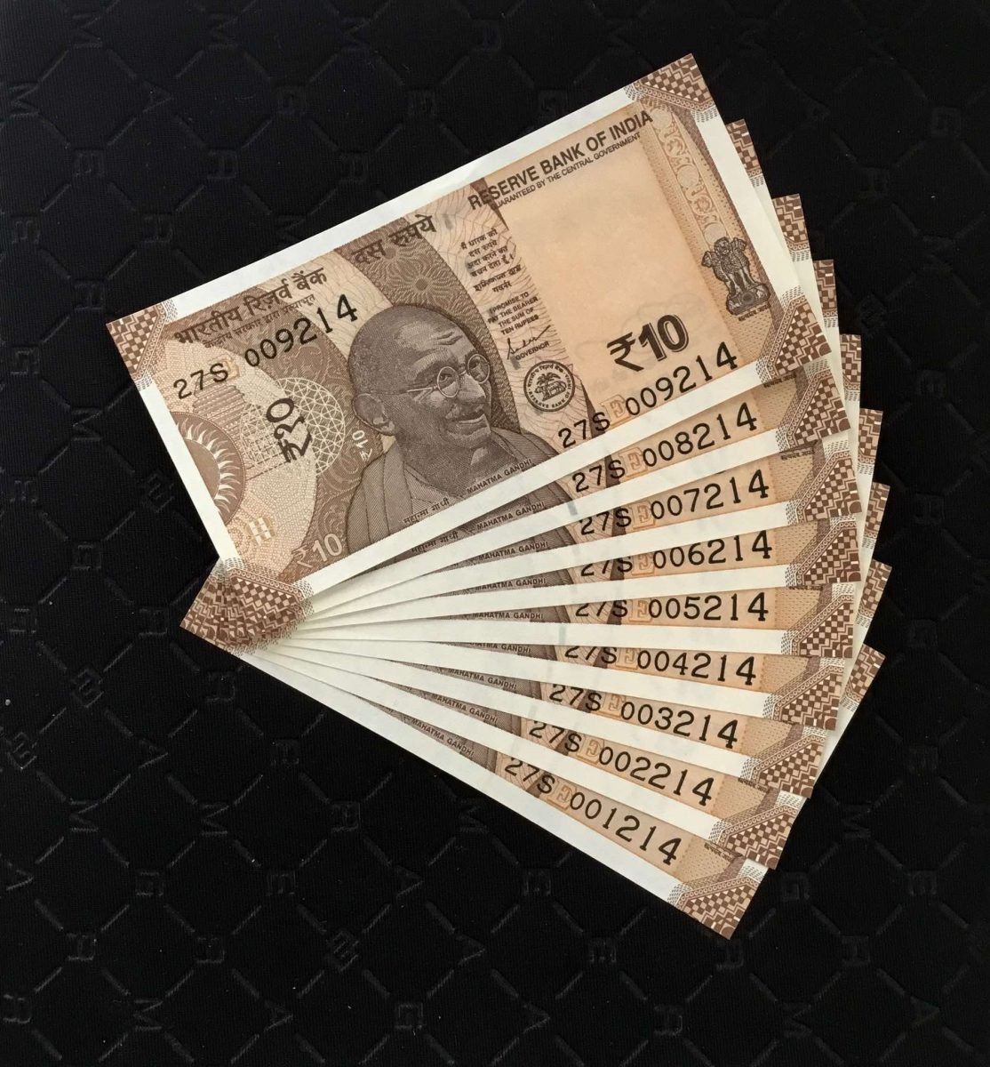 Rs 10 INDIA Bank note 001214 to 009214 Issue Very Unique and Rare ...