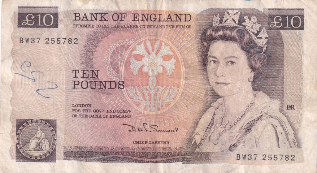 England 10 Pounds - Elizabeth II Florence Nightingale VARY RARE NOTE #B ...
