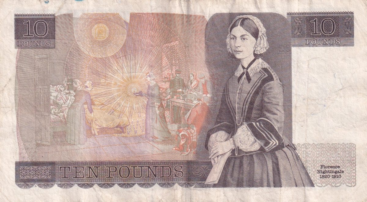 England 10 Pounds - Elizabeth II Florence Nightingale VARY RARE NOTE #B ...