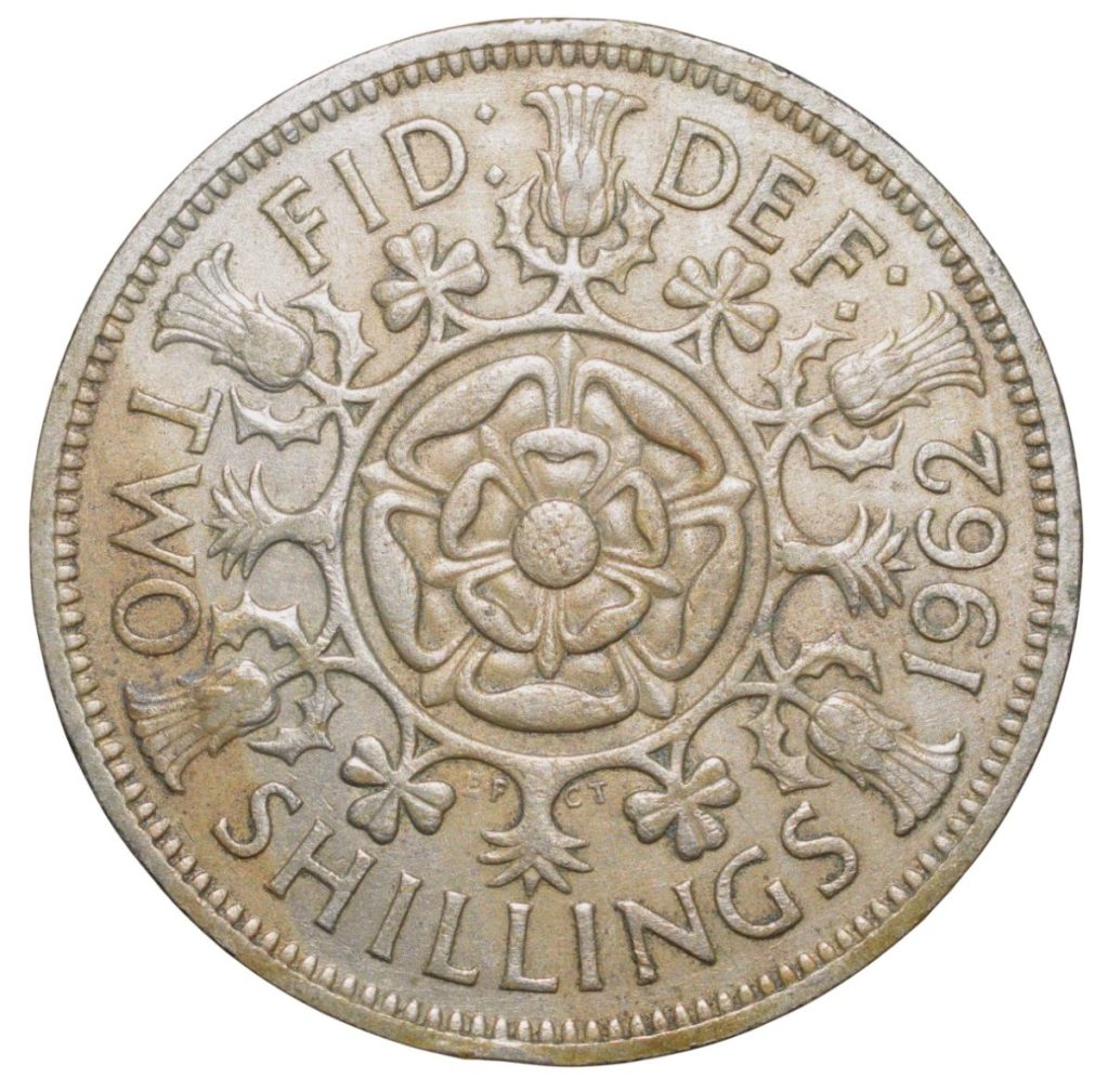 Copper-Nickel 2 Shillings of Elizabeth II (AD 1962) of Great Brittain ...