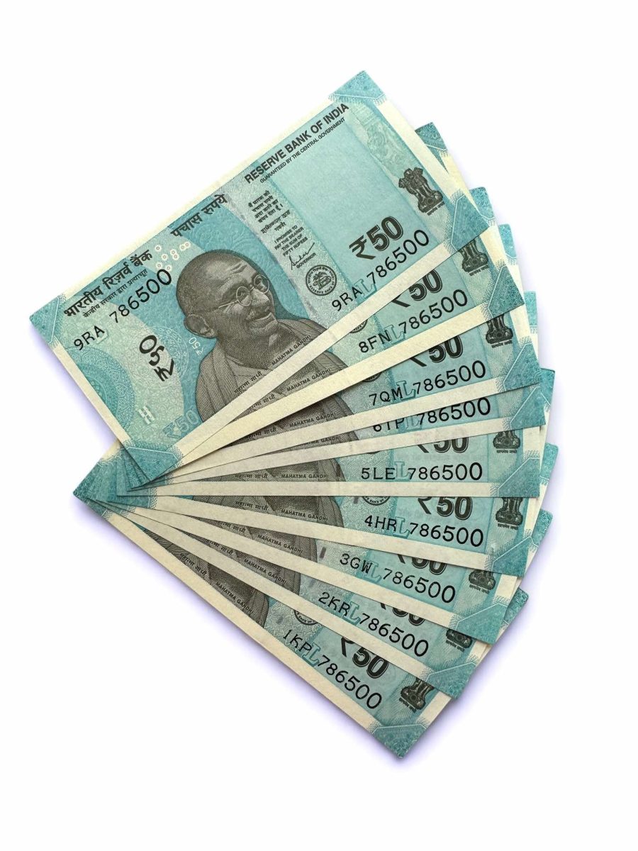 Rs 50 India Banknote Low Serial Same Number 10 Notes 786500 GEM Unc ...
