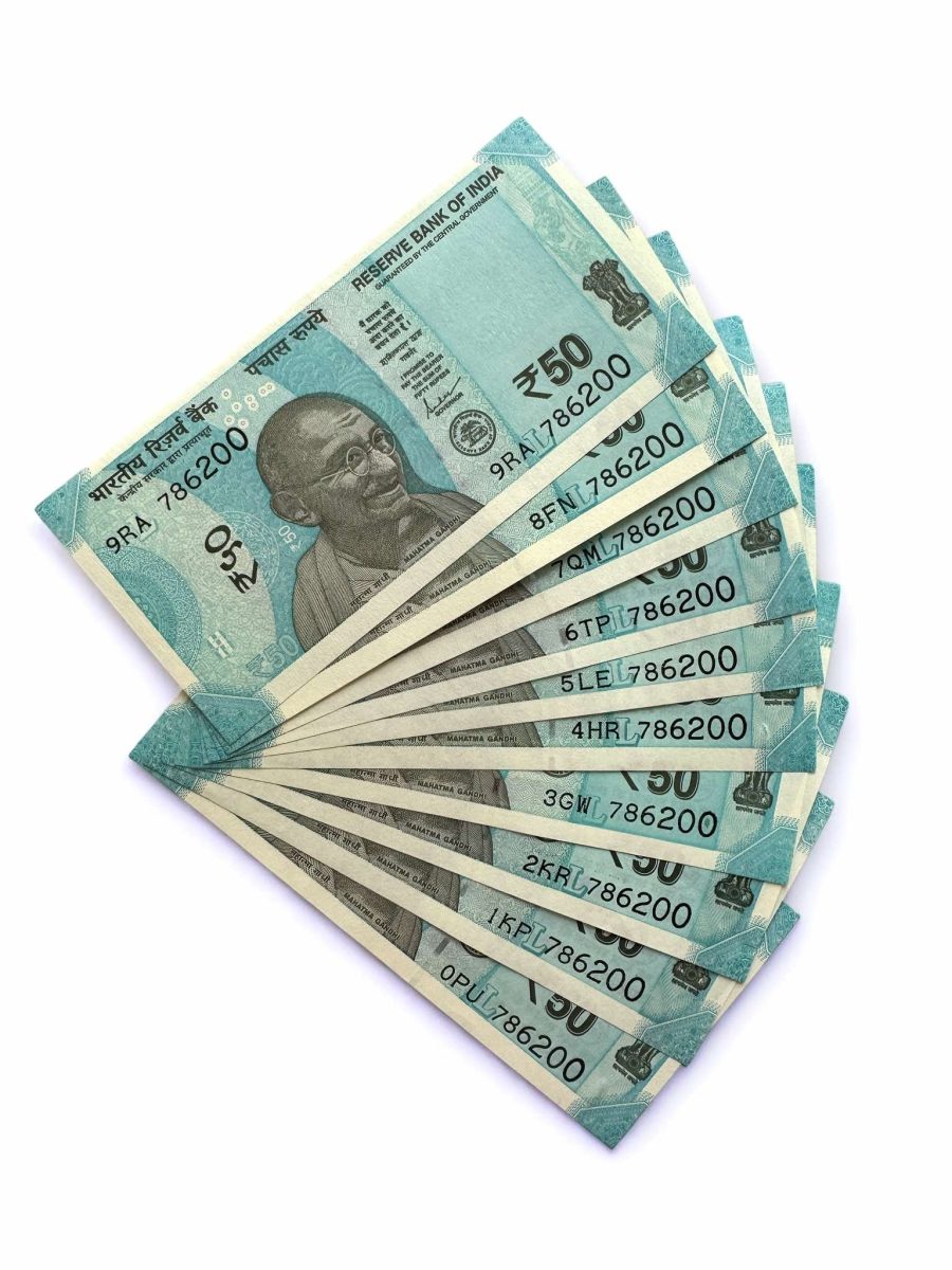 Rs 50 India Banknote Low Serial Same Number 10 Notes 786200 GEM Unc ...