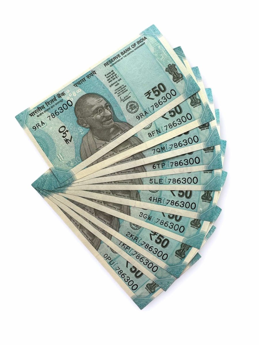 Rs 50 India Banknote Low Serial Same Number 10 Notes 786300 GEM Unc ...