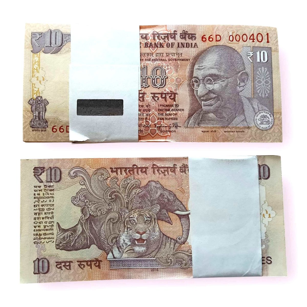Rs 10 India Banknote Low Serial Issue 000401 to 000500 GEM Unc Unique and Rare INSET L Telescope ...