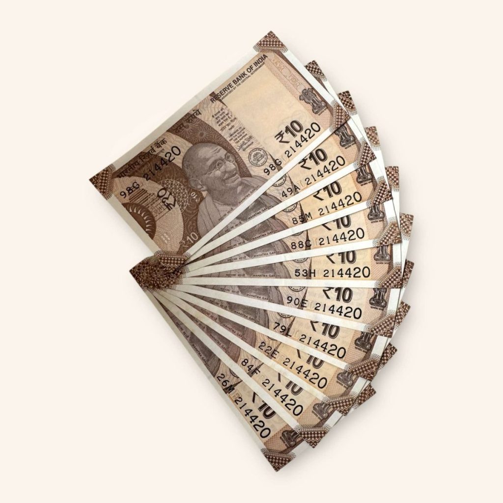 Rs 10 India Banknote Holy Solid Number 214420 10 Note Set Gem Unc ...