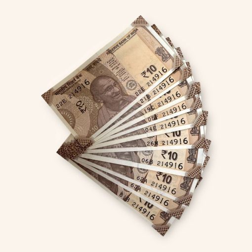 Rs 10 India Banknote Holy Solid Number 214916 10 Note Set Gem Unc ...