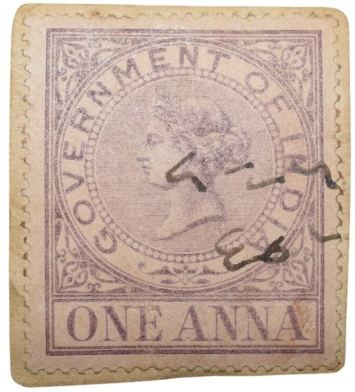 Postal Stamp of Queen Victoria 1 Anna Purple Colour – Used Condition as ...
