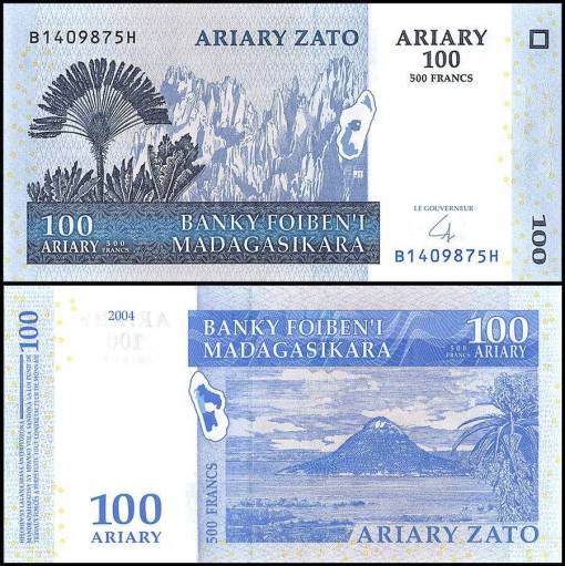 Madagascar 100 Ariary Banknote 2004 P86b UNC Unique and Rare ...