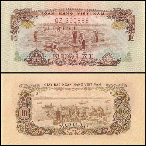South Vietnam 10 Xu Banknote 1966 P37 UNC Unique and Rare – Coinbazzar.com