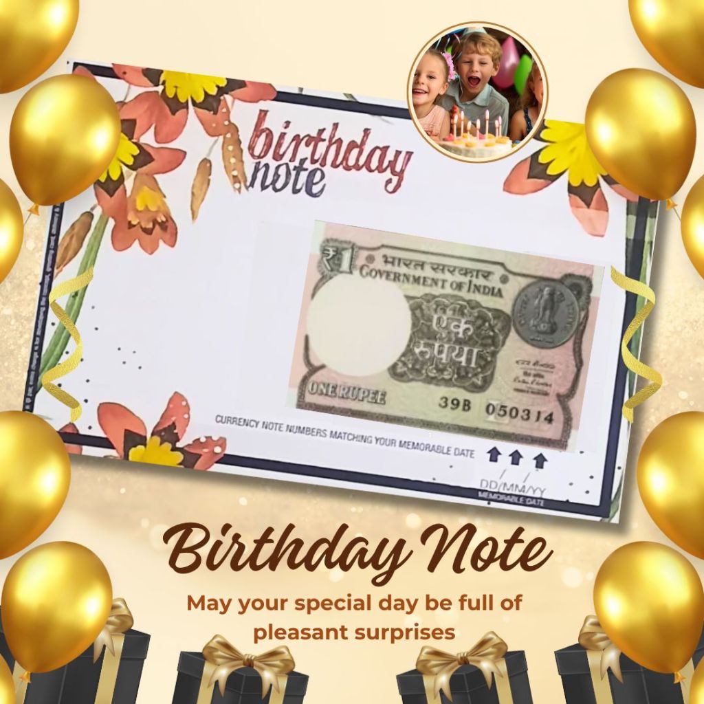 Re 1 Birthday Note Choose your Date of Birth and it will be Delivered ...