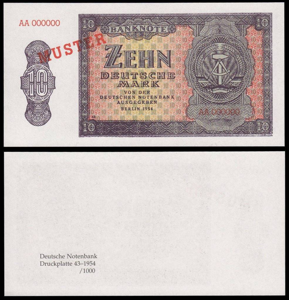 Germany Democratic Republic 10 Deutsche Mark Banknote 1954 P CS2 UNC ...