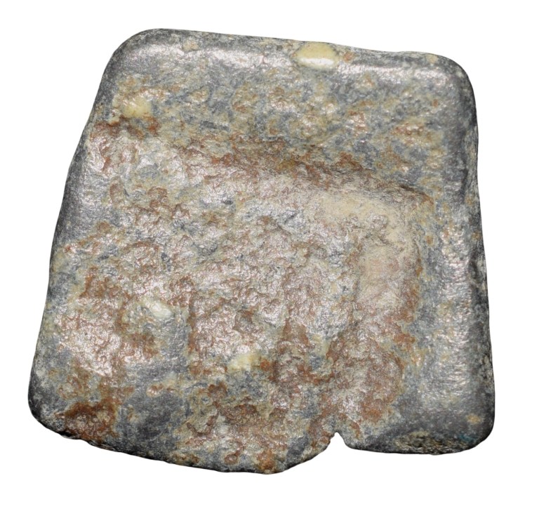 Lead Coin of Western Kshatrapa - Rudrasena III? (3rd Cen. AD) with Bull ...