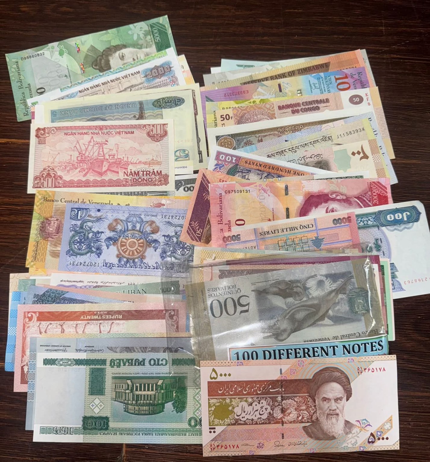 100 Different Countries Rare Bank Note Set Gem Unc Condition ...