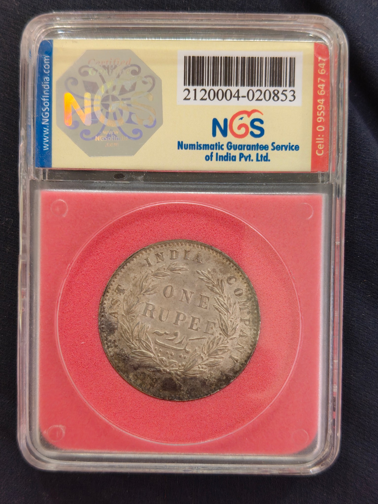 1840 East india company victoria one ruppes ngs grading Bombay mint w.w ...