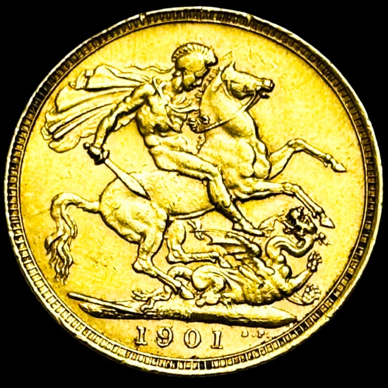 RARE Gold Coin of United Kingdom of 1 Sovereign 1901 Victoria 3rd ...