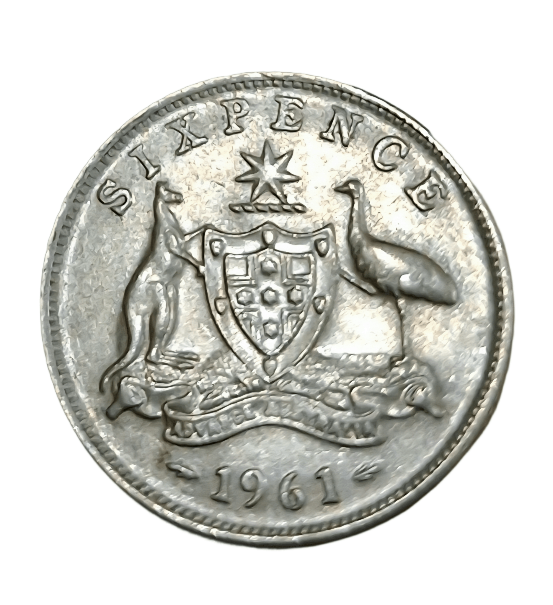 AUSTRALIA Silver SIX PENCE Year 1961 Queen ELIZABETH-II in High ...