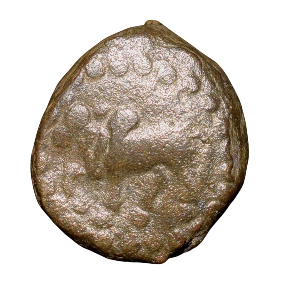 Copper Kakani of Ganapati Naga(c. 3rd Cen. AD) of Nagas Dynasty from Padmavati Bull Heavy Type ...