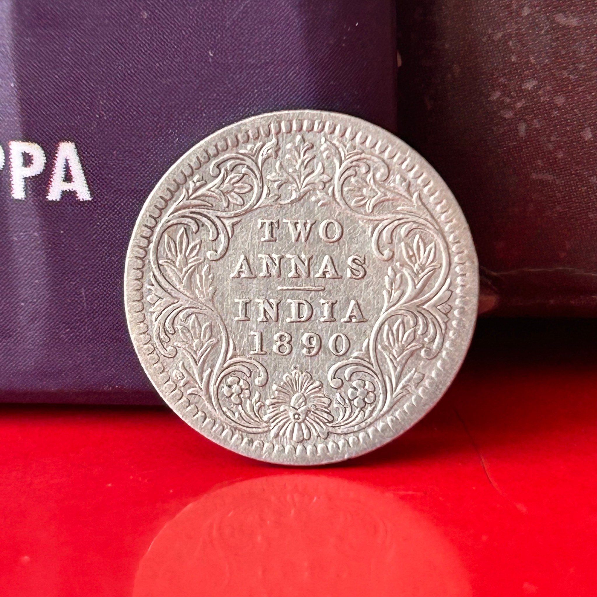 Rare Two Anna 1890 Silver Coin Calcutta Mint of Victoria Empress ...