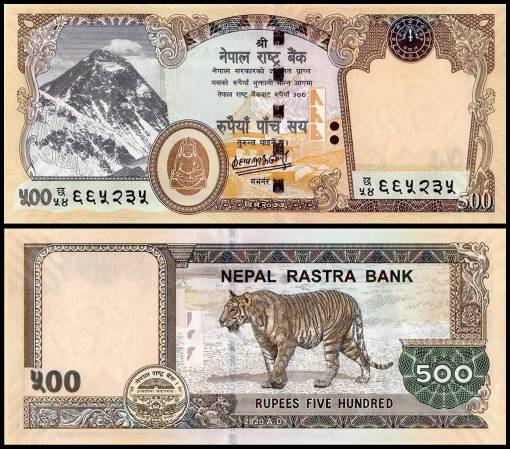 Nepal 500 Rupees World Banknote from 2019 features Mount Everest and ...