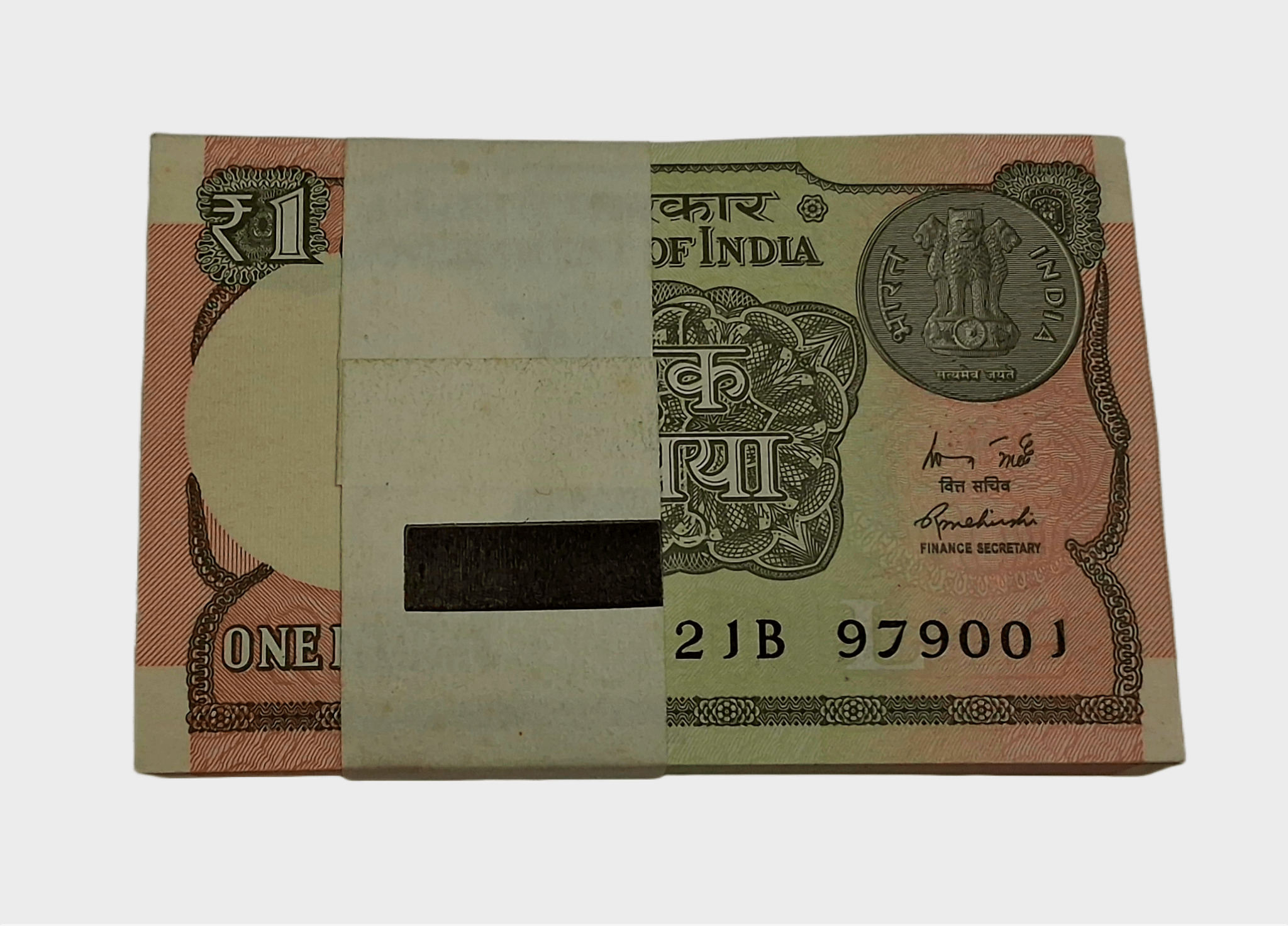 One Rupee New Issue Year 2015 Serially 100 Notes COMPLETE BUNDLE ...