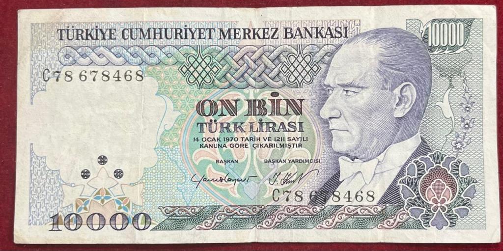BANKASI 10000 ON BIN TURK LIRASI RARE NOTE - Coinbazzar.com